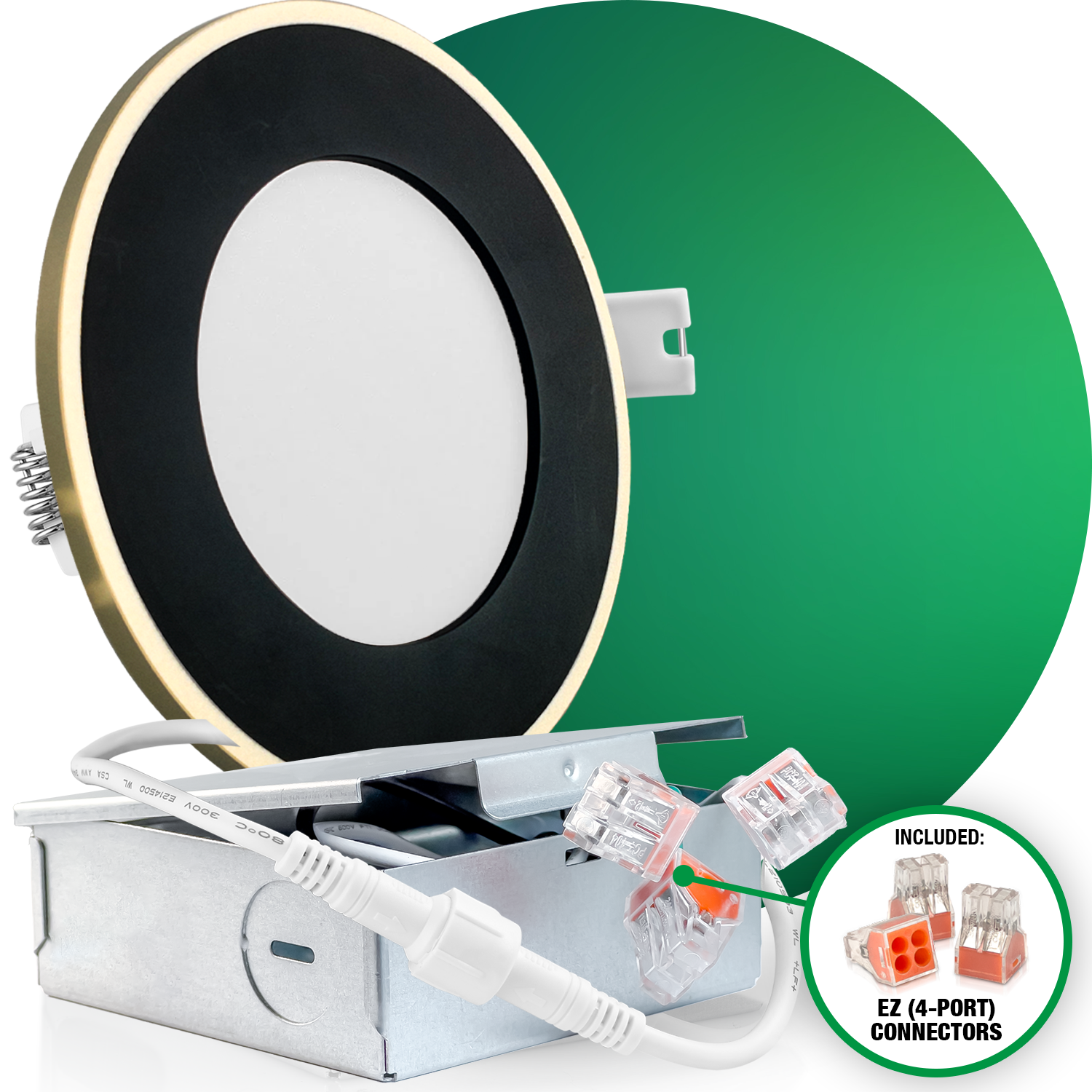 Slim Recessed LED Pot Lights Black-Gold | Pot Lights