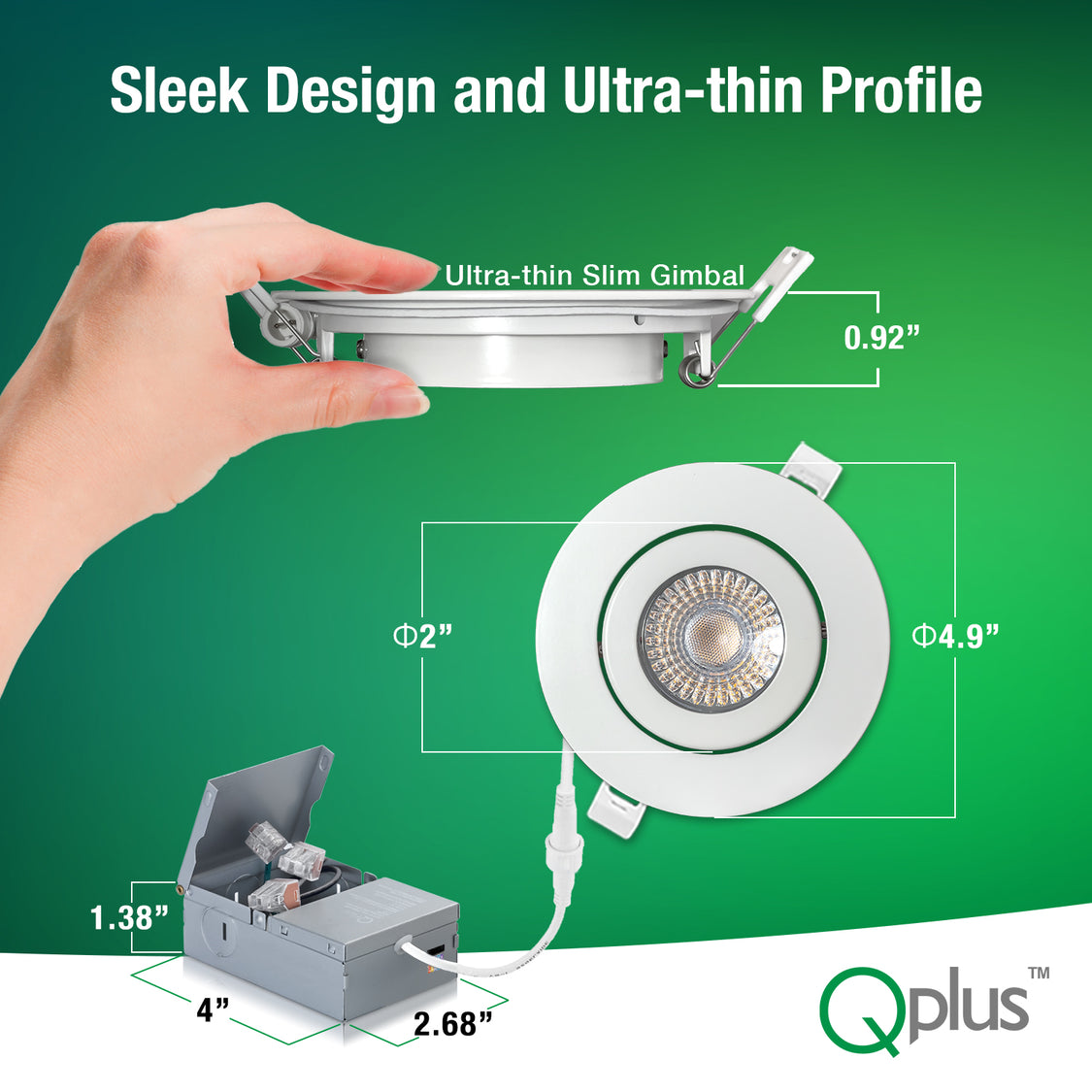 QPlus 4" LED Recessed Gimbal Pot Light Single CCT | LED recessed ...
