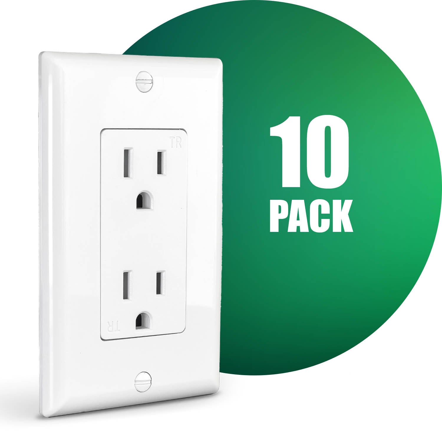 15A Wall Outlet - Residential & Commercial Use, UL/cUL Listed - White