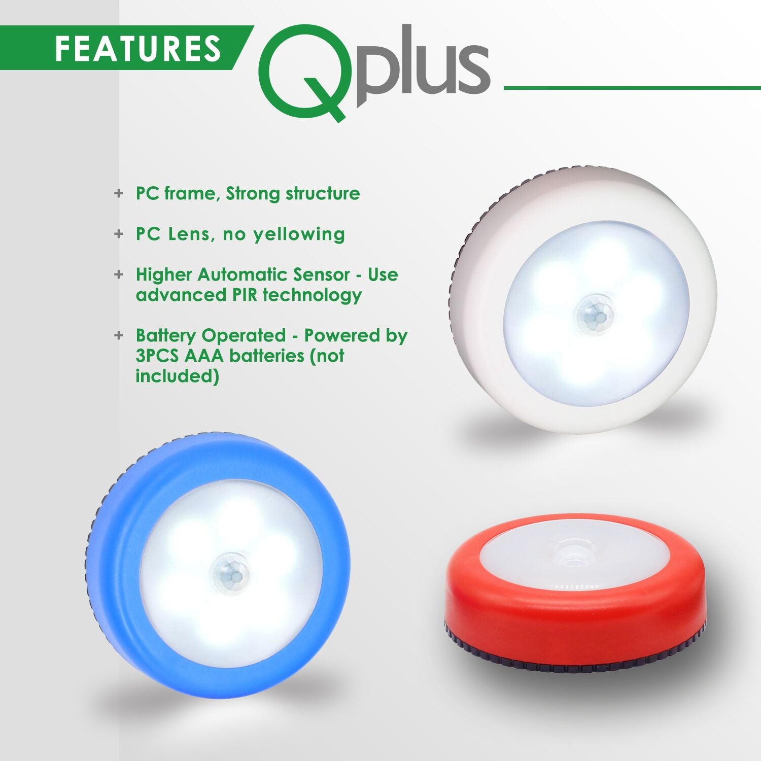 QPlus Motion Sensor Wireless Night Lights | Night Light | Motion Sensor ...